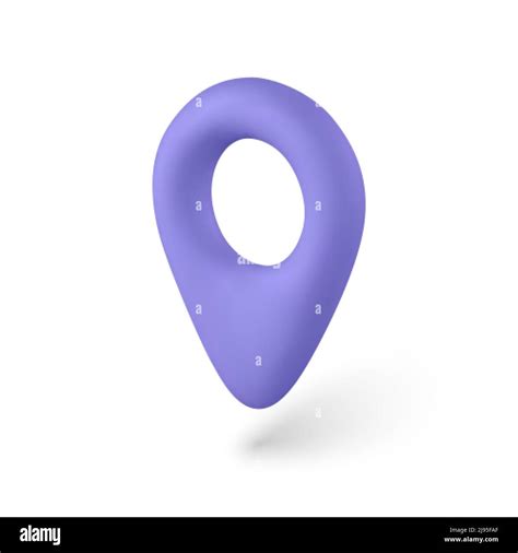 D Violet Pin Point Marker With Shadow Location Icon On Map Vector Illustration Stock Vector