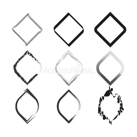 Abstract Square Frames Nine Unique Designs Black And White Vector Various Artistic Styles