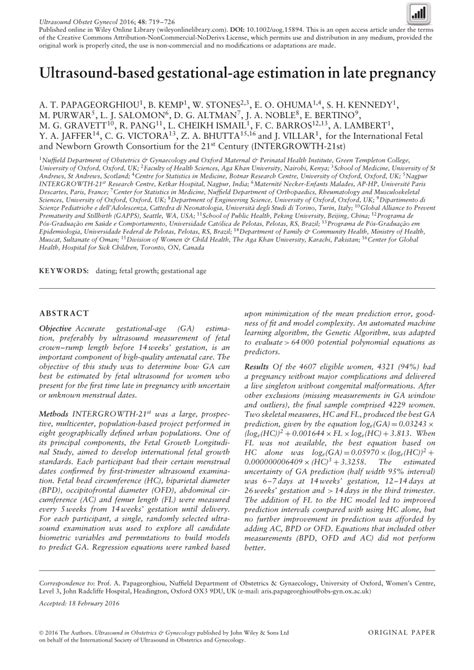 Pdf Ultrasound Based Gestational Age Estimation In Late Pregnancy