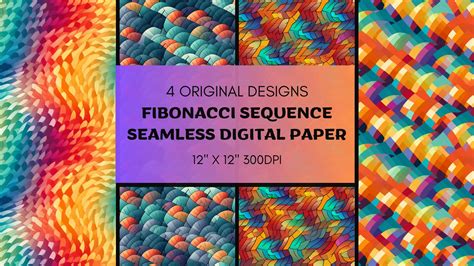 Fibonacci Sequence Repeat Pattern Seamless Design Digital Paper