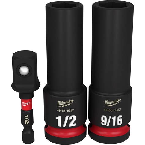 Milwaukee Shockwave Impact Duty 12 In Deep Well Socket Set 3 Pack