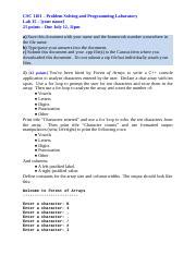 CSC Sec Lab Assignment Docx CSC Problem Solving And Programming Laboratory