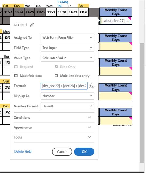 how do you count checkboxes into a field with web adobe product