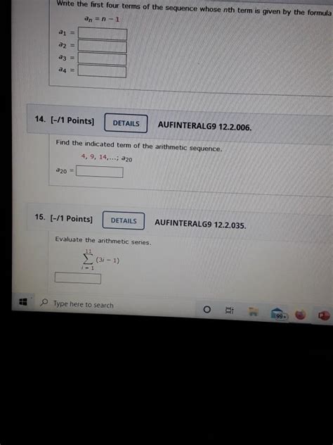 Solved Write The First Four Terms Of The Sequence Whose Nth
