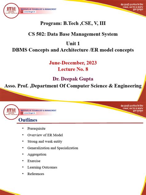 Lecture 8 Dbms Concepts And Architecture Er Model Concepts Pdf Databases Information