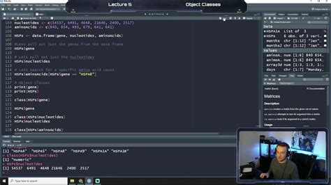 Intro To Bioinformatics With R Object Classes Vdb Computational Biology Youtube