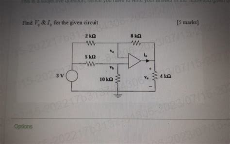 find v0andi0 for the given circuit