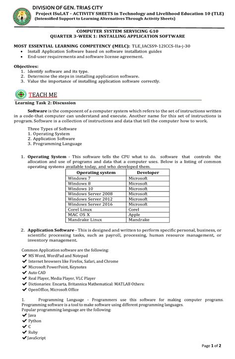 1 revised tle as css10 q3 wk1 school based lecture page 1 of 2 teach