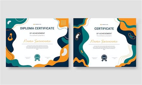 심플하고 창의적인 인증서 디자인 템플릿 프리미엄 벡터