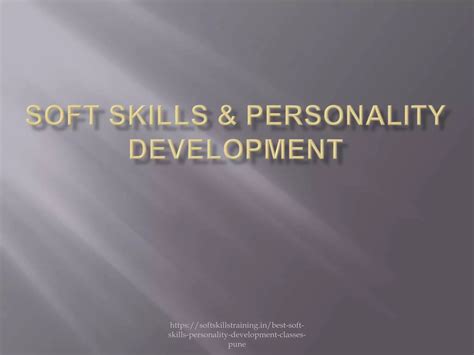Soft Skills And Personality Development Pptx Careers