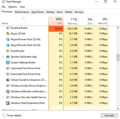 通过 Runtimebrokerexe 修复高 Cpu 使用率