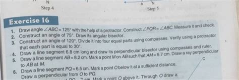 Exercise Draw Angle ABC With The Help Of A Protractor Constr