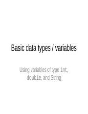 Understanding Basic Data Types And Variables Int Double And Course Hero