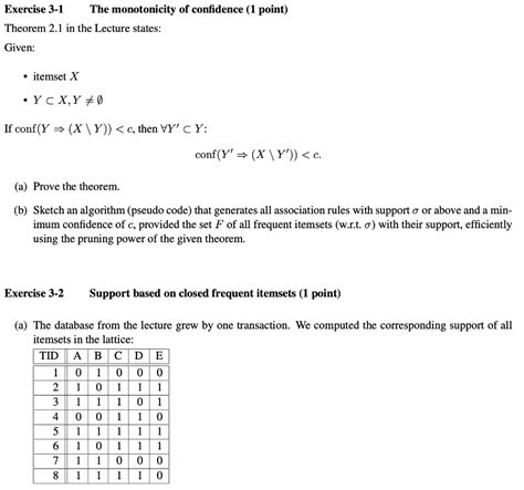 Solved Exercise 3 1 The Monotonicity Of Confidence 1 Point