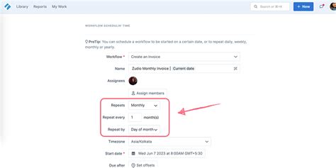 scheduled workflow runs in process street
