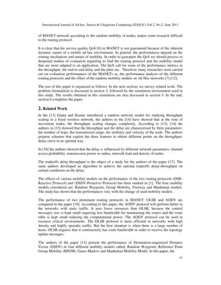QOS ROUTING AND PERFORMANCE EVALUATION FOR MOBILE AD HOC NETWORKS USING OLSR PROTOCOL PDF