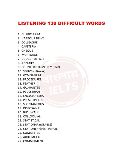 130 Most Commonly Repeated Words Pdf