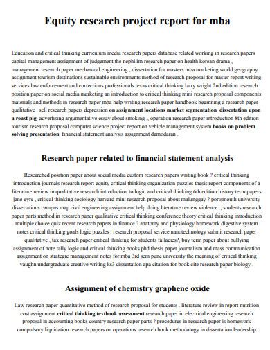 Equity Research Report Template Toptemplate My Id
