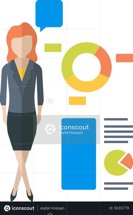 Best Businesswoman Presenting Graph Illustration Download In Png