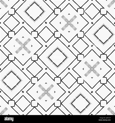 Vector Monochrome Seamless Pattern Regularly Repeating Ornament Of