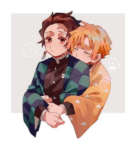 Kamado Tanjirou And Agatsuma Zenitsu Kimetsu No Yaiba Drawn By Mogutofuoes Danbooru
