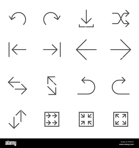 Set Of Linear Arrow Icons Universal Arrow Icon To Use In Web And