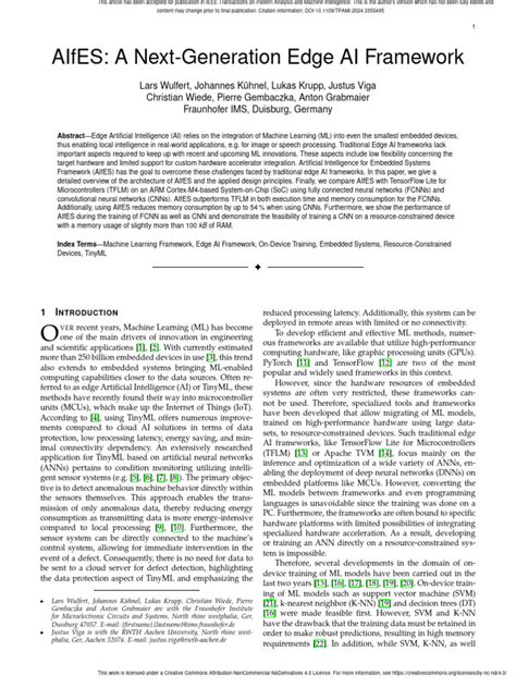 Aifes A Next Generation Edge Ai Framework Pdf Machine Learning