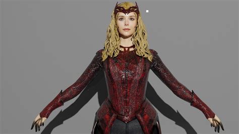 Scarlet Witch Mcu 3d Model Rigged Cgtrader