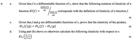 Solved 6 A Given That Fis A Differentiable Function Of X