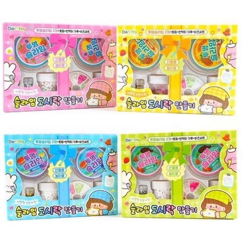 키즈카페 슬라임 만들기 세트 1개 분홍 노랑 파랑 연두 학습완구 교구 핸드폰닷컴