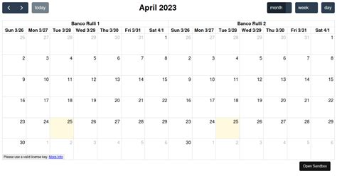 Fullcalendarresource Daygrid Examples Codesandbox