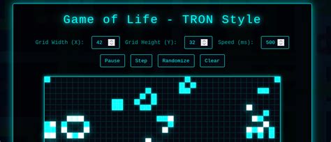 Github Atoomnetmarcgame Of Life Tron Style A Vibe Coded Game Of