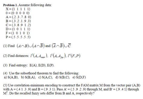 Solved Problem Assume Following Data X Chegg Com