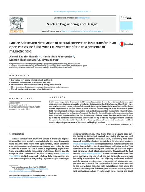 Pdf Lattice Boltzmann Simulation Of Natural Convection With Temperature Dependent Viscosity In