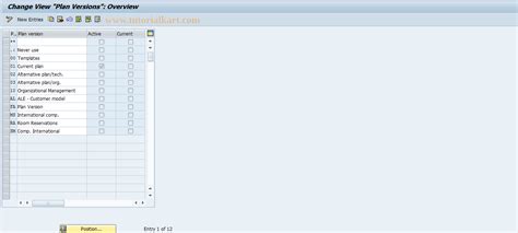 OOPV SAP Tcode Plan Versions