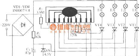 Four Way Flashing Light String Circuit LED And Light Circuit Circuit Diagram SeekIC Com