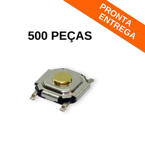 kit 500 peças chave táctil push button smd 4 terminais 4x4x1 5