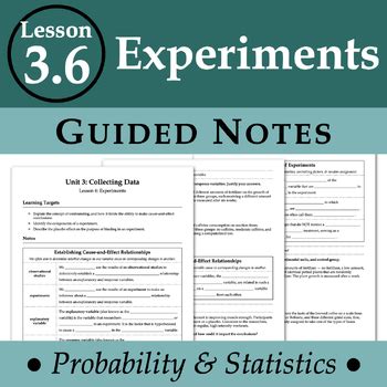 Experiments ProbStat Lesson By Math With Mulholland TPT