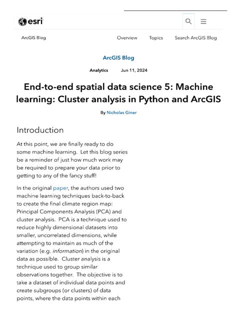 End To End Spatial Data Science 5 Machine Learning Cluster Analysis