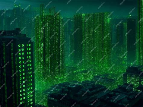 Premium Photo Matrix Of Binary Numbers Scifi Background Binary