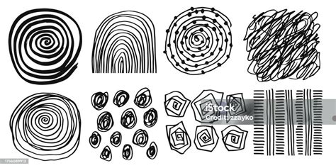 패턴 질감 손으로 그린 선입니다 해치 드로잉 펜 잉크 및 크로스해칭 그리기 연필 스케치 낙서 스크래치 스타일 흰색 배경에 고립된 검은색 모양입니다 빈티지 그래픽 디자인 벡터