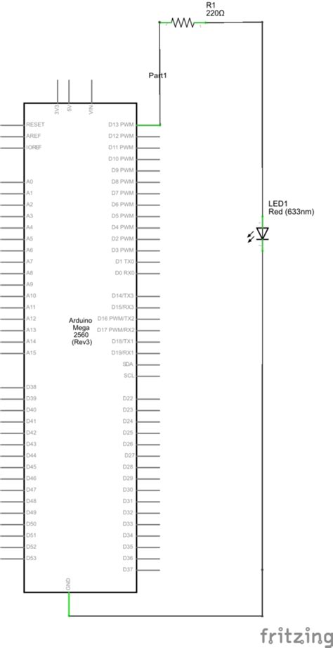 Simple Led Circuit With Arduino Mega R3 Science Math Discovery