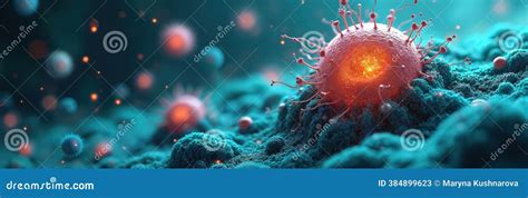 Tumor Microenvironment Background With Cancer Cells T Cells
