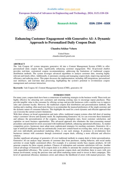 Pdf Enhancing Customer Engagement With Generative Ai A Dynamic