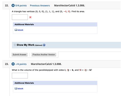 solved 17 0 4 points previous answers marsvectorcalc6