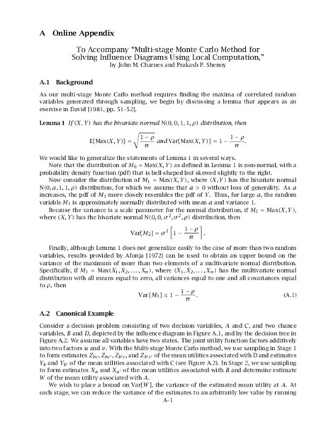 Pdf A Online Appendix To Accompany “multi Stage Monte Carlo Method