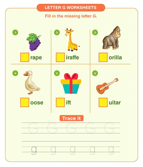 Letter G Worksheets Worksheets Library