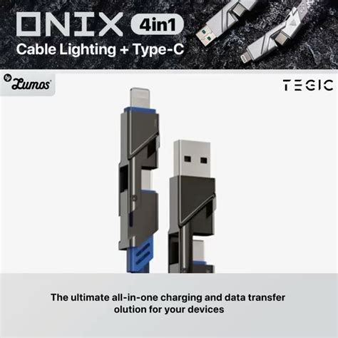 Tegic Onix 50 Pro 4 In 1 Charging Cable Usb To Cusb To Lc To Lc To