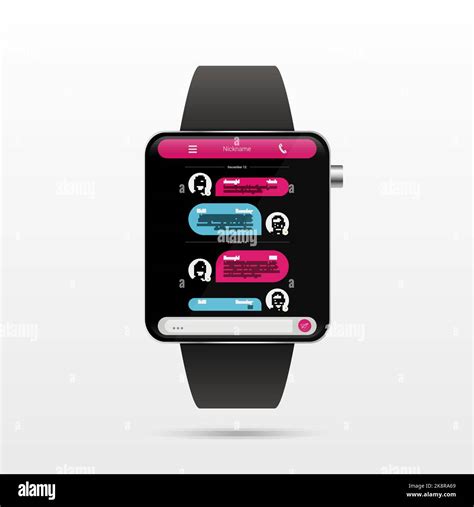 Smartwatch Social Media Networks User Interface Vector Illustration Stock Vector Image And Art