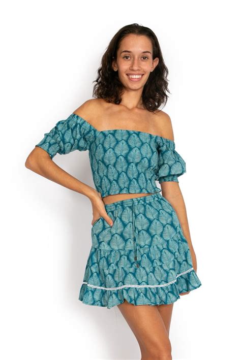 Nina Mini Skirt Jade Palms Om Designs
